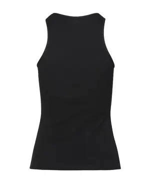 Blumarine Logo Embellished Ribbed-knit Tank Top