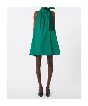 Max Mara Taffeta Halterneck Dress With Bow Detail