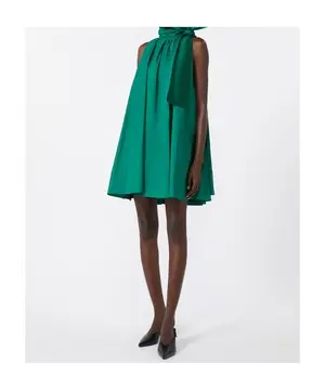 Max Mara Taffeta Halterneck Dress With Bow Detail