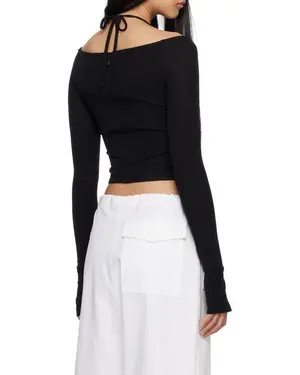 DION LEE Mobius Layered Long-sleeve Top - Black
