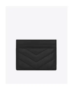 Saint Laurent Cassandre Matelassé Card Case - Black