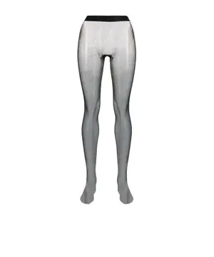 Wolford Fishnet Semi-sheer Tights - Gray