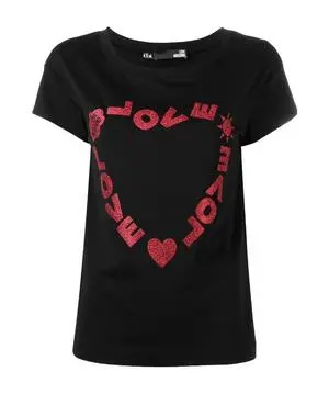 Moschino Heart-shaped Love Print T-shirt - Black