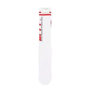 Off-White Logo Print Striped Socks