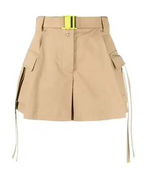 Off-White Gabardine Cargo Shorts - Nude