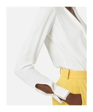 Elisabetta Franchi Georgette Bodysuit With Tulle Detail