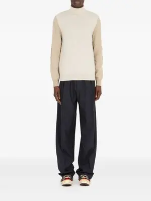 MAISON MARGIELA Two-toned Knitted Jumper - White