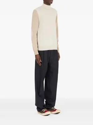 MAISON MARGIELA Two-toned Knitted Jumper - White
