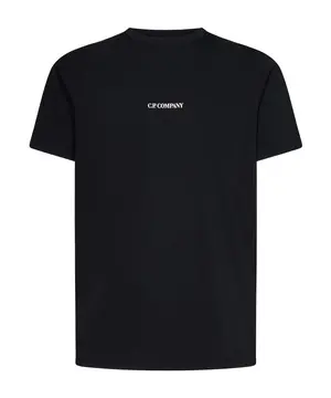 C.P. COMPANY Logo-print Cottont-shirt - Black