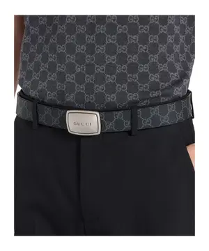 Gucci Logo Plaque Monogrammed Belt