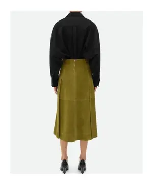 Bottega Veneta Suede Midi Skirt