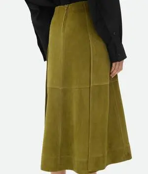 Bottega Veneta Suede Midi Skirt