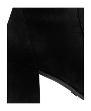STUART WEITZMAN Suede Almond Toe Block Heel Ankle Boots