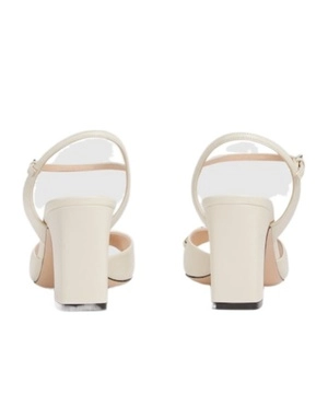 Gucci Horsebit Detailed Slingback Sandals - White