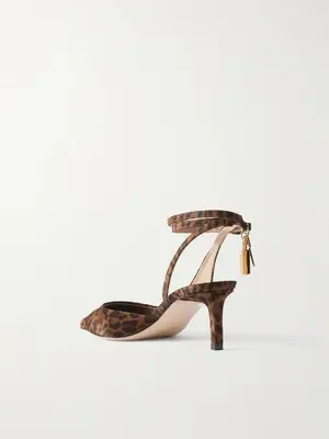 TOM FORD Leopard Print Suede Padlock Pumps
