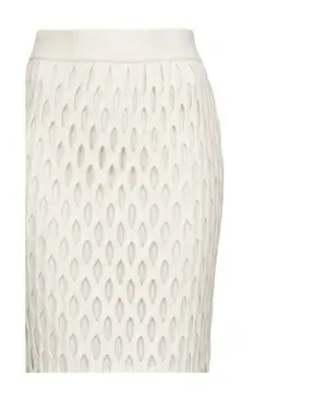 Pinko Macramé Fringed Pencil Skirt - White