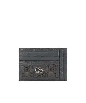 Gucci Gg Logo Plaque Card Holder - Black
