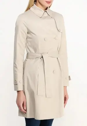 Emporio Armani Belted Trench Coat - Nude