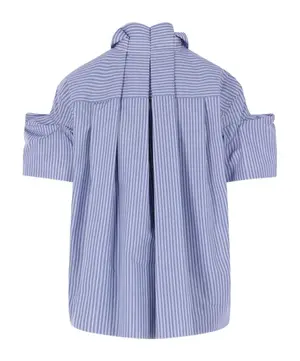 Sacai Poplin Shirt With Asymmetrical Silhouette And Puff Sleeves