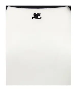 COURREGES Sleeveless Buckle Detail Dress - White