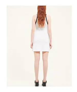 COURREGES Sleeveless Buckle Detail Dress - White