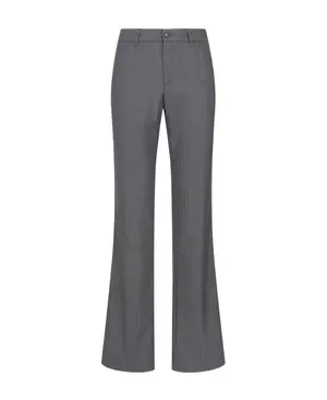 Etro Gray Striped Wool Tailored Trousers - Black