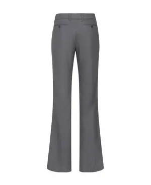 Etro Gray Striped Wool Tailored Trousers - Black