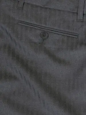 Etro Gray Striped Wool Tailored Trousers - Black