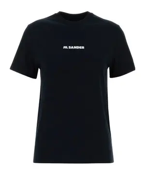 JIL SANDER Logo Printed Crewneck T-shirt - Black