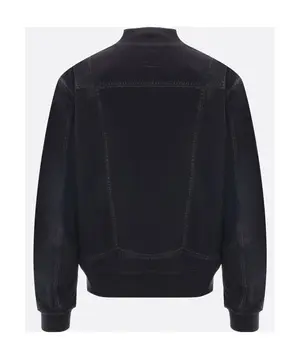 Alexander McQueen Zip-up Denim Jacket With Ghostwash Print