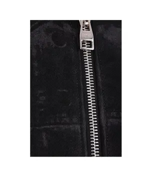 Alexander McQueen Zip-up Denim Jacket With Ghostwash Print