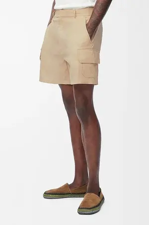 Loewe Cargo Shorts In Cotton Blend - Light Beige