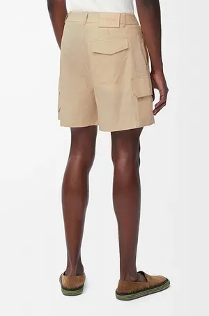 Loewe Cargo Shorts In Cotton Blend - Light Beige