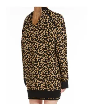 Max Mara Leopard Jacquard V-neck Cardigan