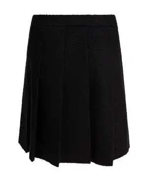 Celine Pleated Bouclette Skirt - Black