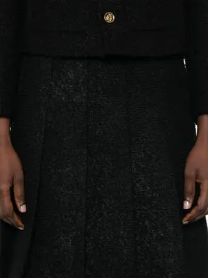 Celine Pleated Bouclette Skirt - Black