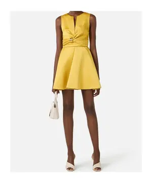 Elisabetta Franchi Duchess Satin Dress - Yellow