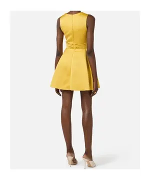 Elisabetta Franchi Duchess Satin Dress - Yellow