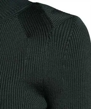 Stella McCartney Mock Neck Ribbed Knit Top - Black