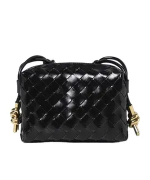 Bottega Veneta Woven Zipper Shoulder Bag - Black