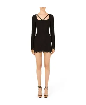 Dolce & Gabbana Lace Square Neck Mini Dress