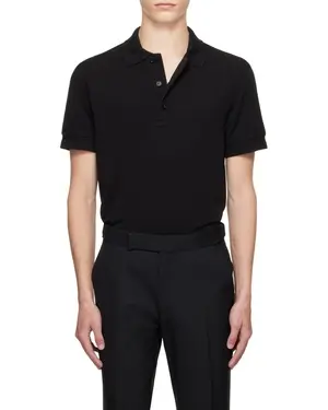 TOM FORD Short-sleeved Polo Shirt - Black