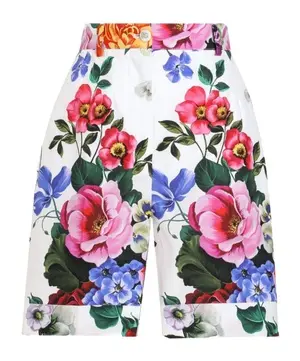 Dolce & Gabbana High Waisted Floral Printed Shorts - Multicolor
