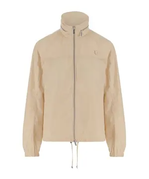 Burberry Logo Plaque Zipped Jacket