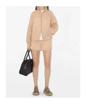 Burberry Logo Plaque Zipped Jacket
