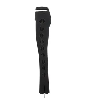 ANDREĀDAMO Hollowed-out Casual Pants - Black