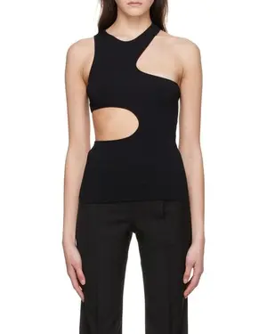 Stella McCartney Cut-out Crewneck Tank Top - Black
