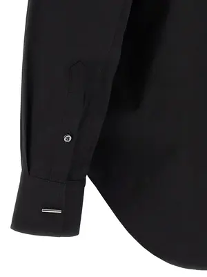 Alexander McQueen Logo Embroidered Long Sleeved Shirt - Black