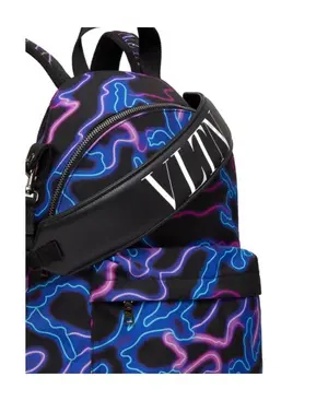 Valentino Garavani Allover Neon Camouflage Printed Backpack