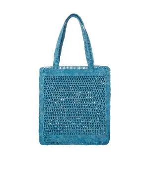Chloé Raffia Tote Bag - Blue